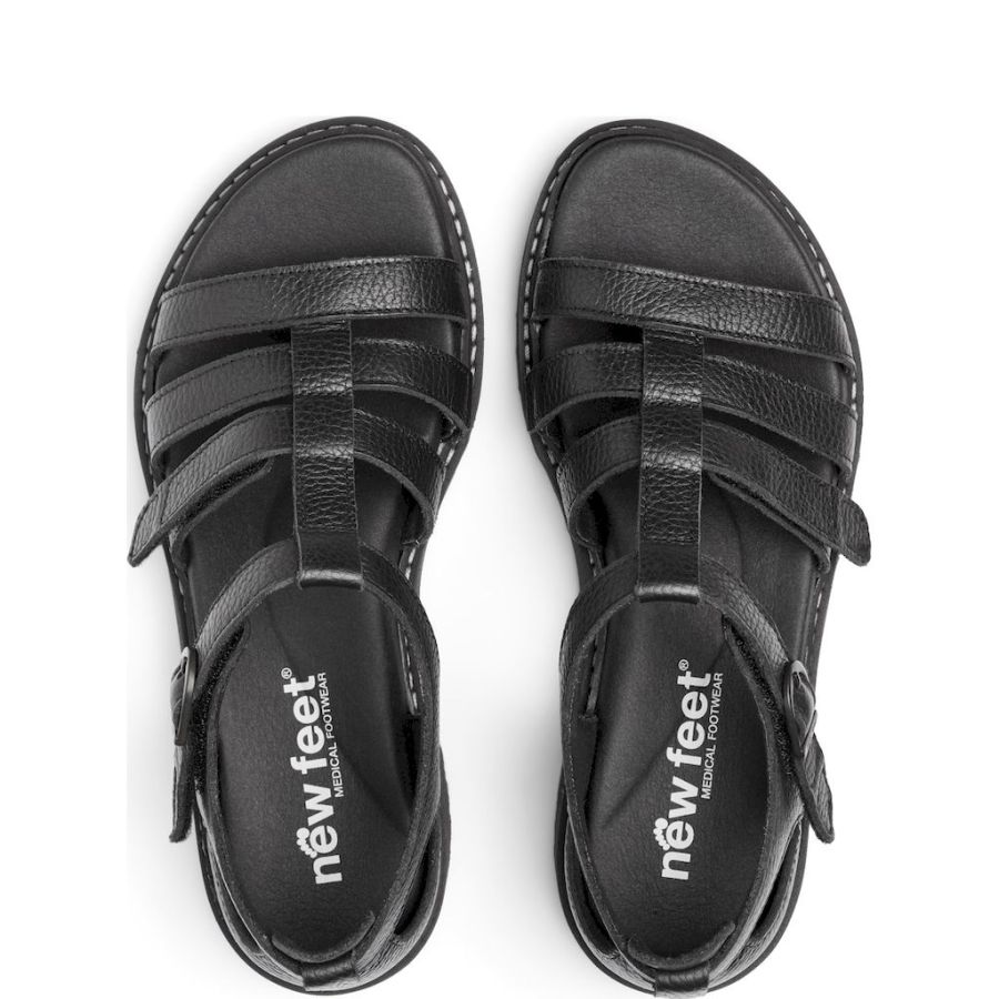 Svarta damskor i skinn från New Feet (231-19-110)