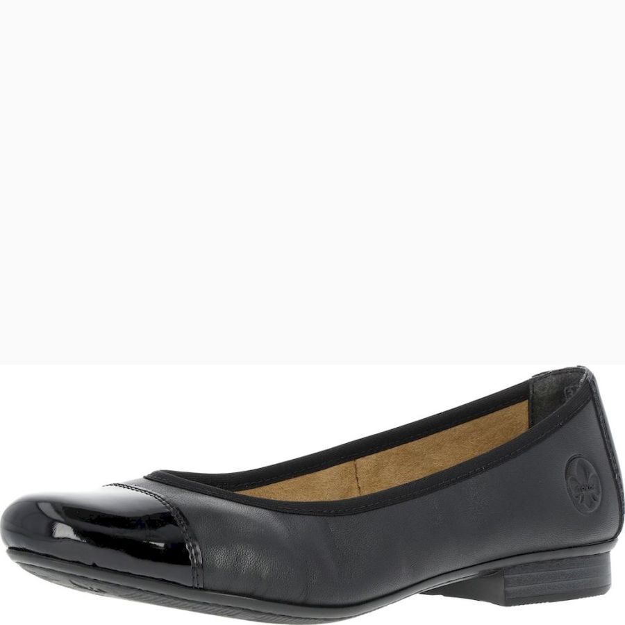 Svarta damskor i skinn från Rieker (51998-00)