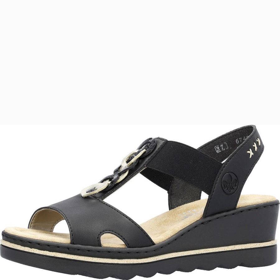 Svarta damskor i syntet från Rieker (67498-00)