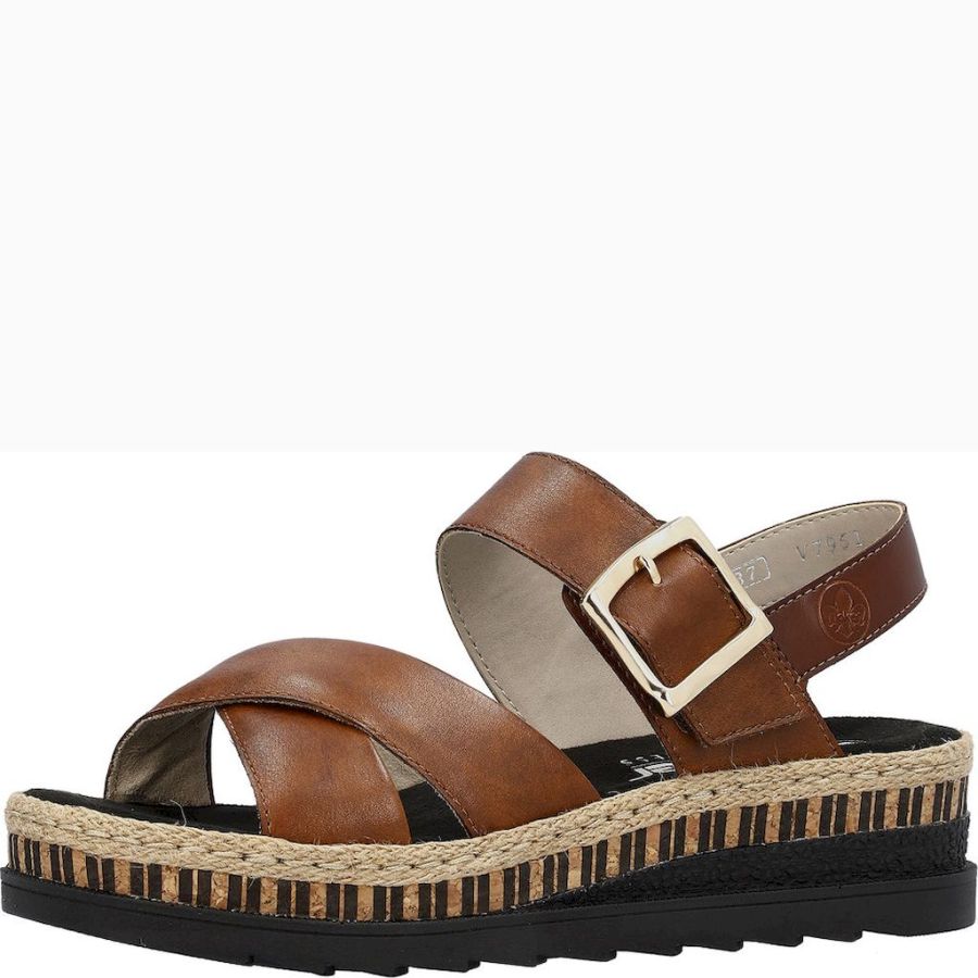 Bruna damskor i skinn från Rieker (V7951-24)