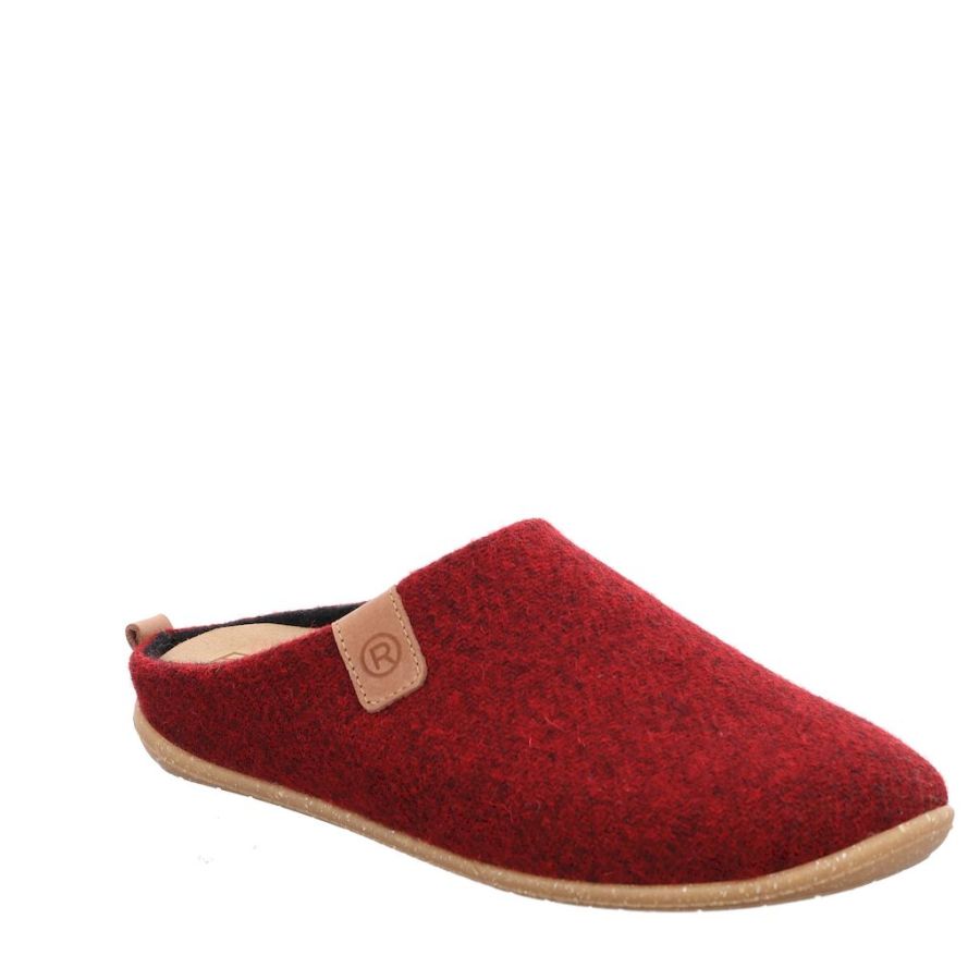 Röda tofflor i textil från Rohde (6863)